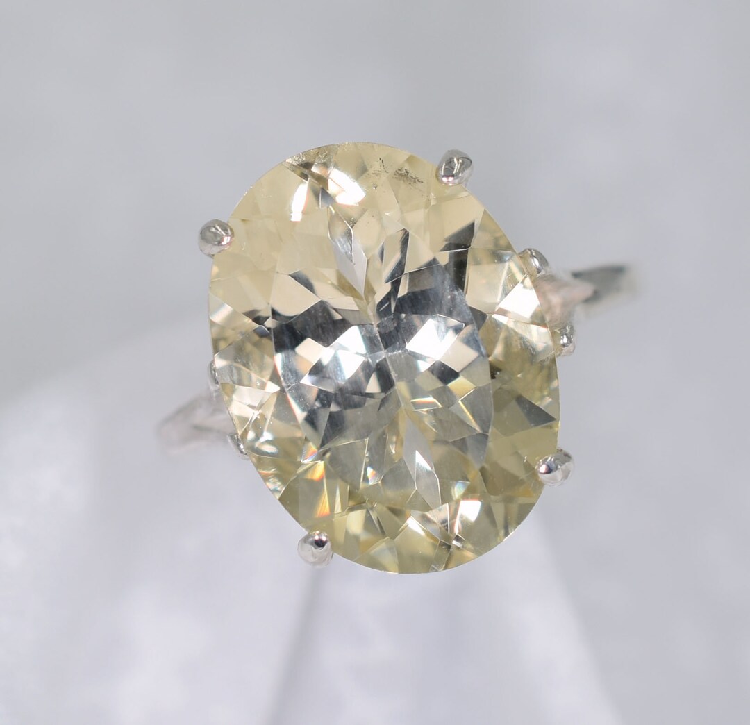 Labradorite Yellow Ring, Big and Bold 16x12 Mm Oval Faceted Solitaire ...