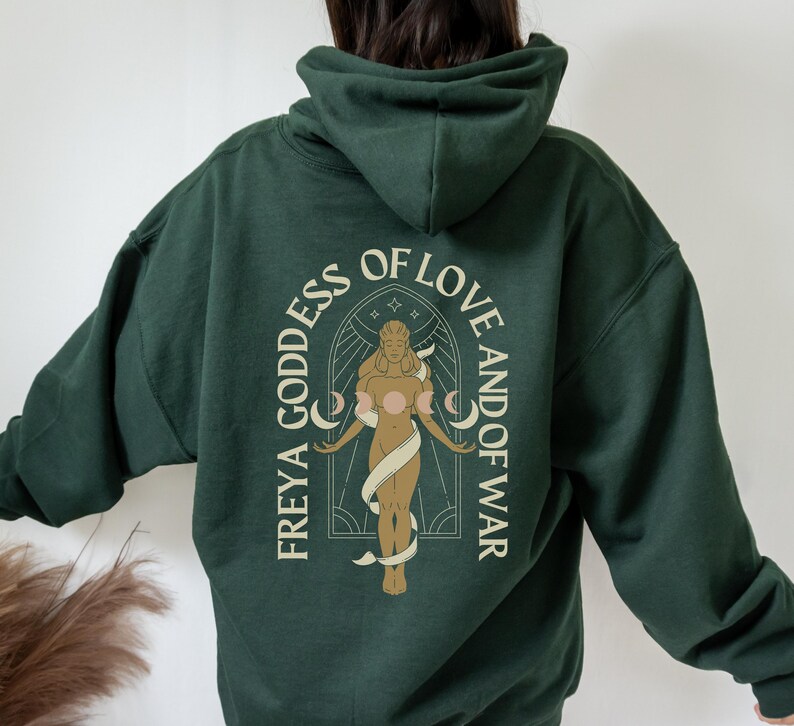 Freya Hoodie Norse Goddess Freyja Fairycore Coffee Hoodie | Etsy