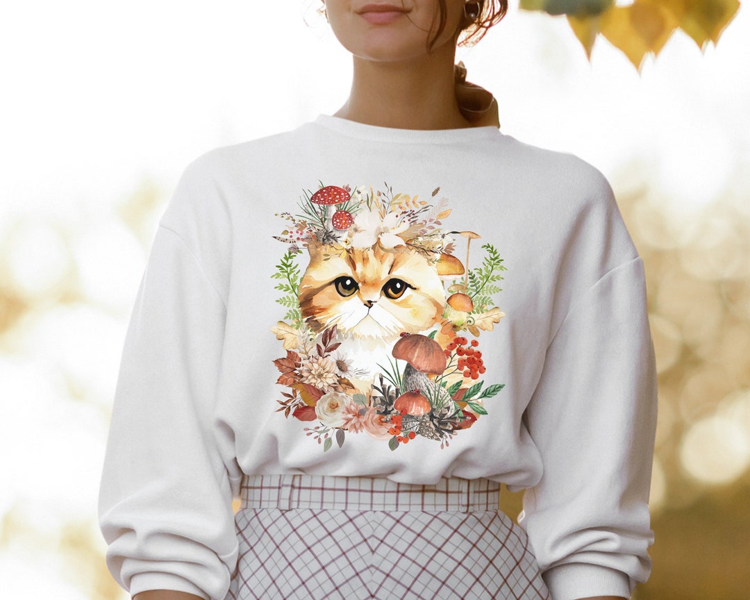 Cat Cottagecore Sweatshirt Vintage Cat Sweater Fairy Kei Coquette ...