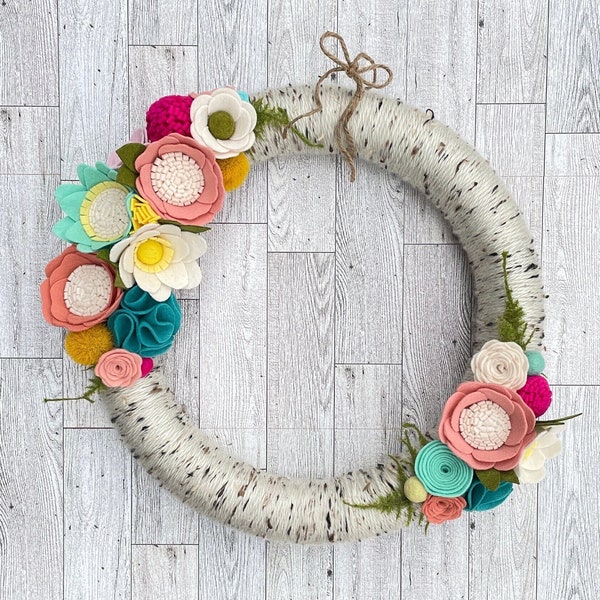 Spring Yarn Wreath - Etsy