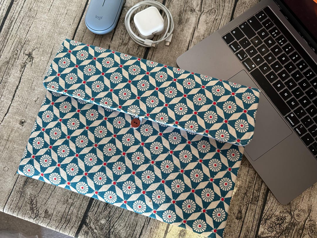 Handmade Japanese Laptop Bag: Vintage Monogram Book Sleeve - Etsy UK