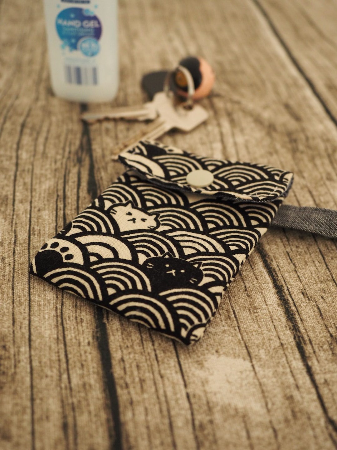 Handmade Japanese Cat Fabric Key-holder, Coins Bag Pouch, Hand Gel ...