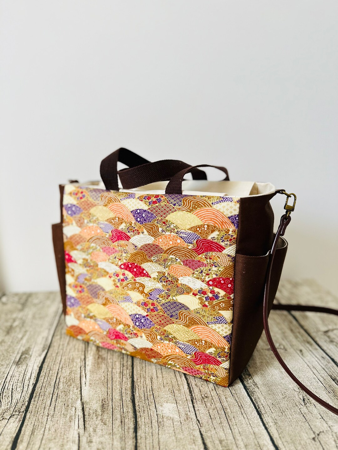 Japanese Vintage Monogram Canvas Crossbody Shoulder Bag With Adjustable ...