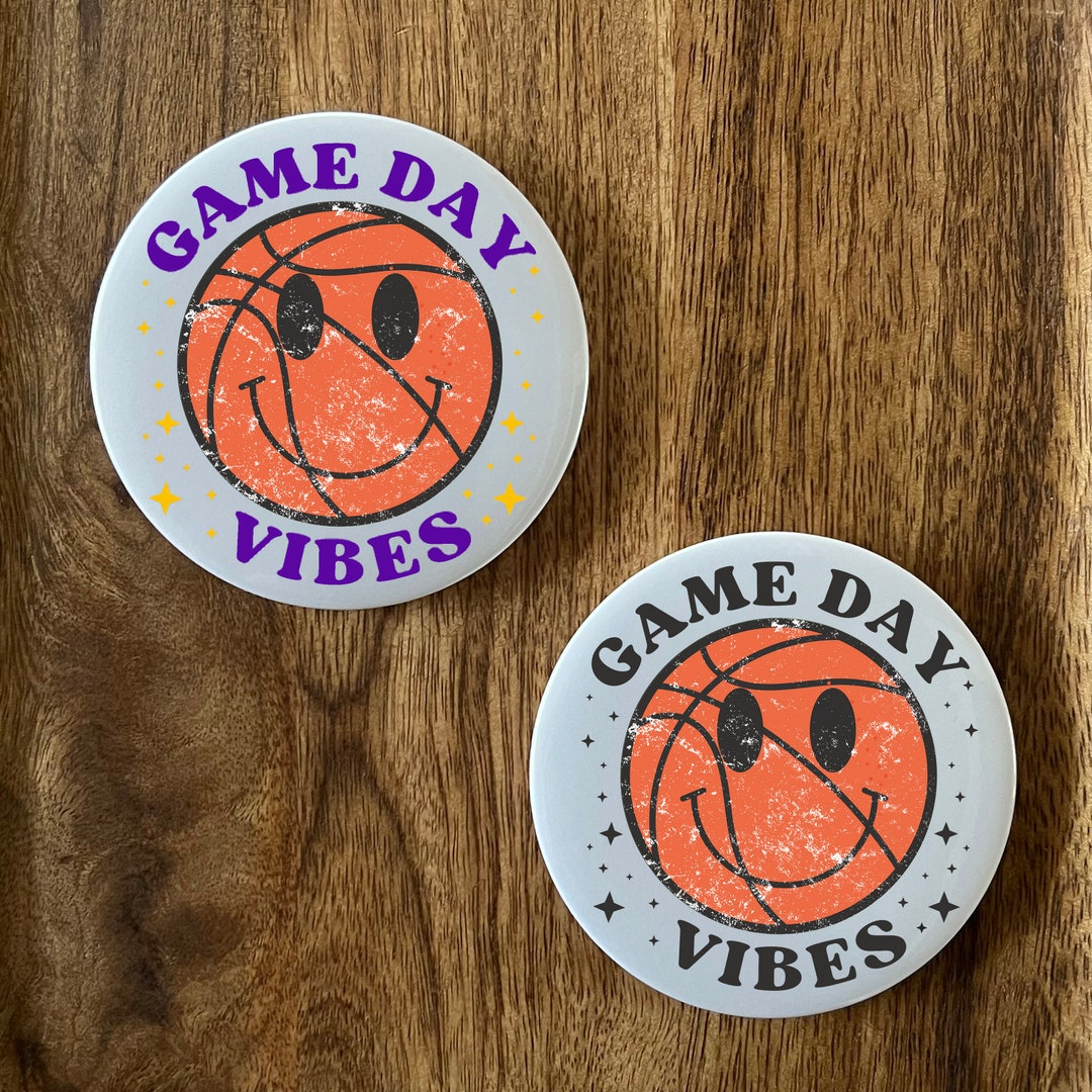 Basketball Button Spirit Buttons Basketball Vibes Game Day - Etsy