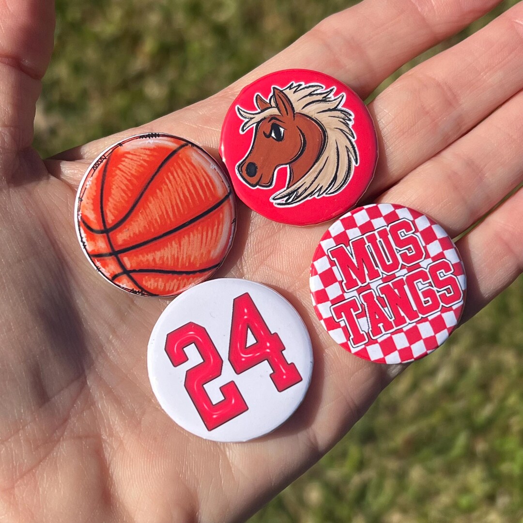 Custom Basketball Set | Basketball Buttons | Softball | Football - Etsy