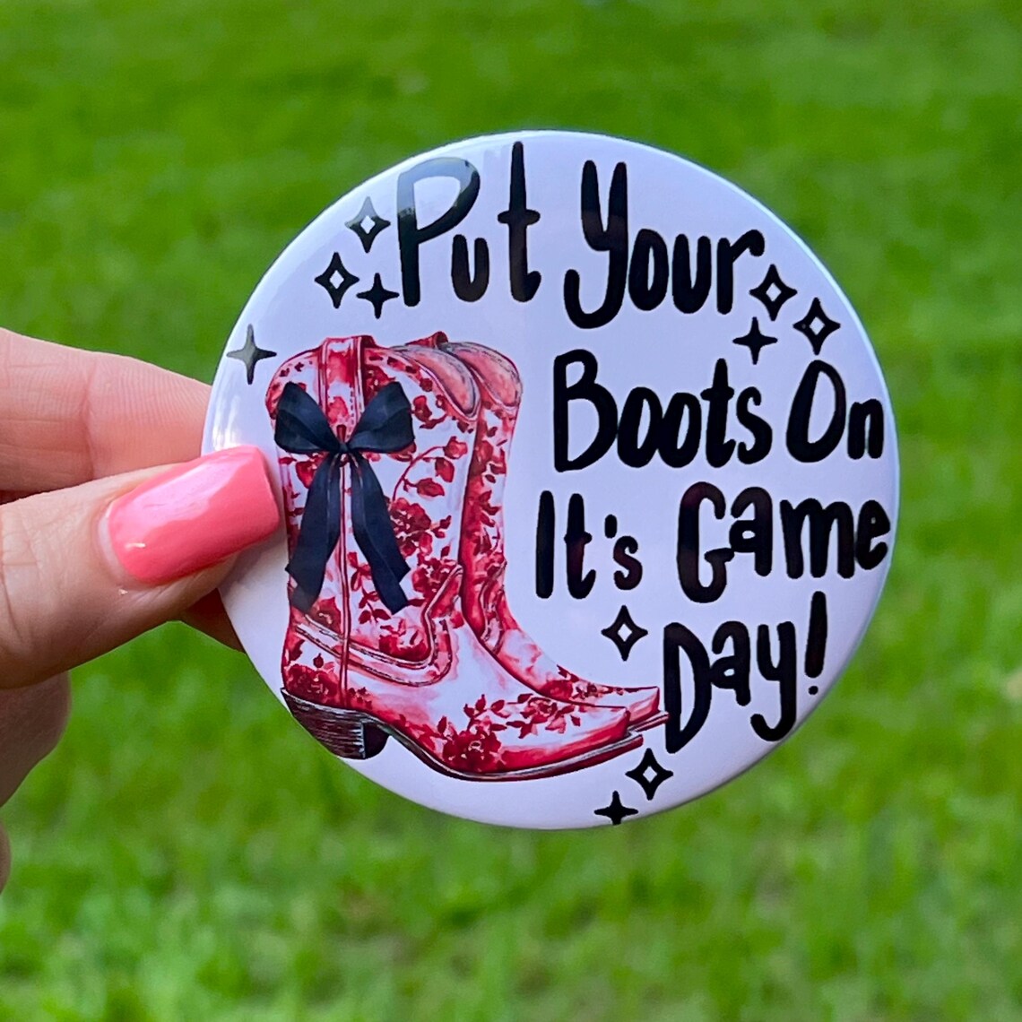 Custom Game Day Buttons | Game Day Yall | Football Button | Red and ...