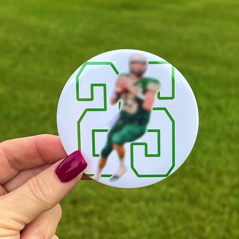 Photo Spirit Button | Football Mom | Custom Button | Sports Button - Etsy