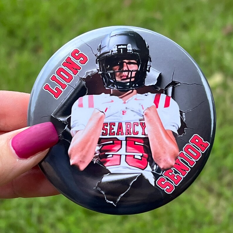 Photo Spirit Button | Football Mom | Senior | Sports Button - Etsy
