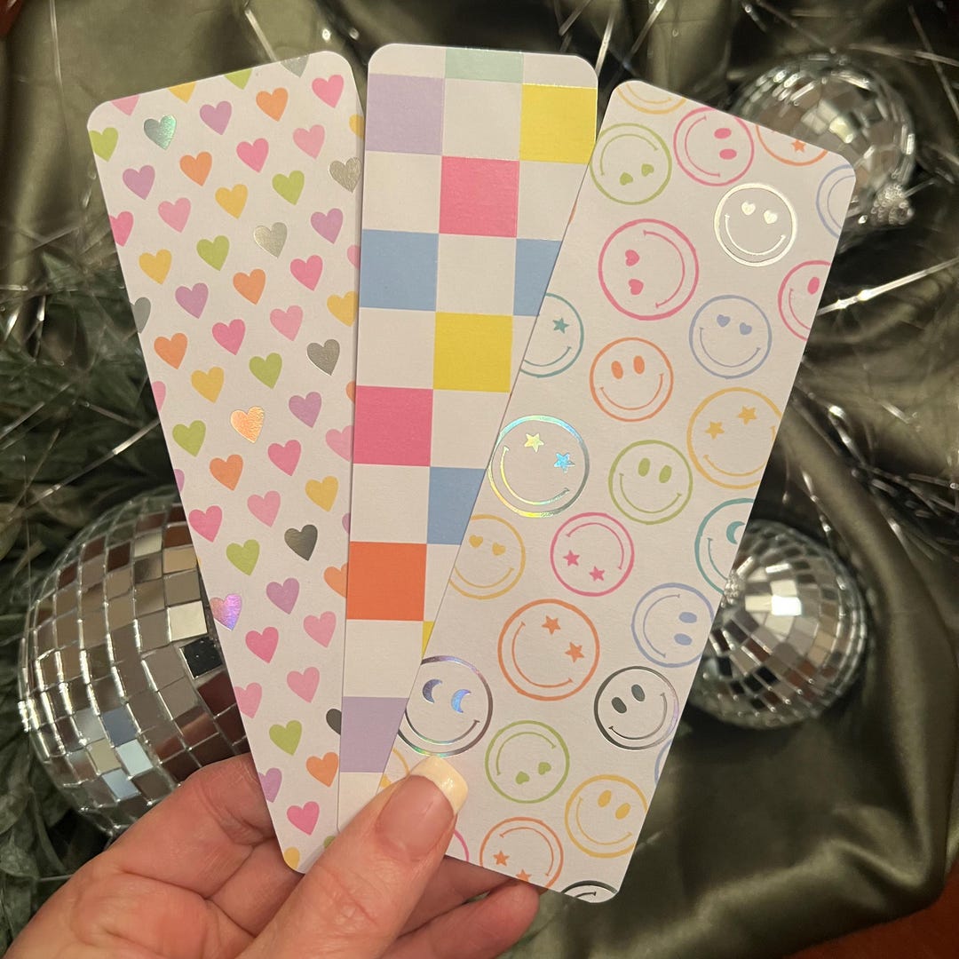 Happy Bookmarks | Kids Bookmarks | Smiley Bookmarks - Etsy