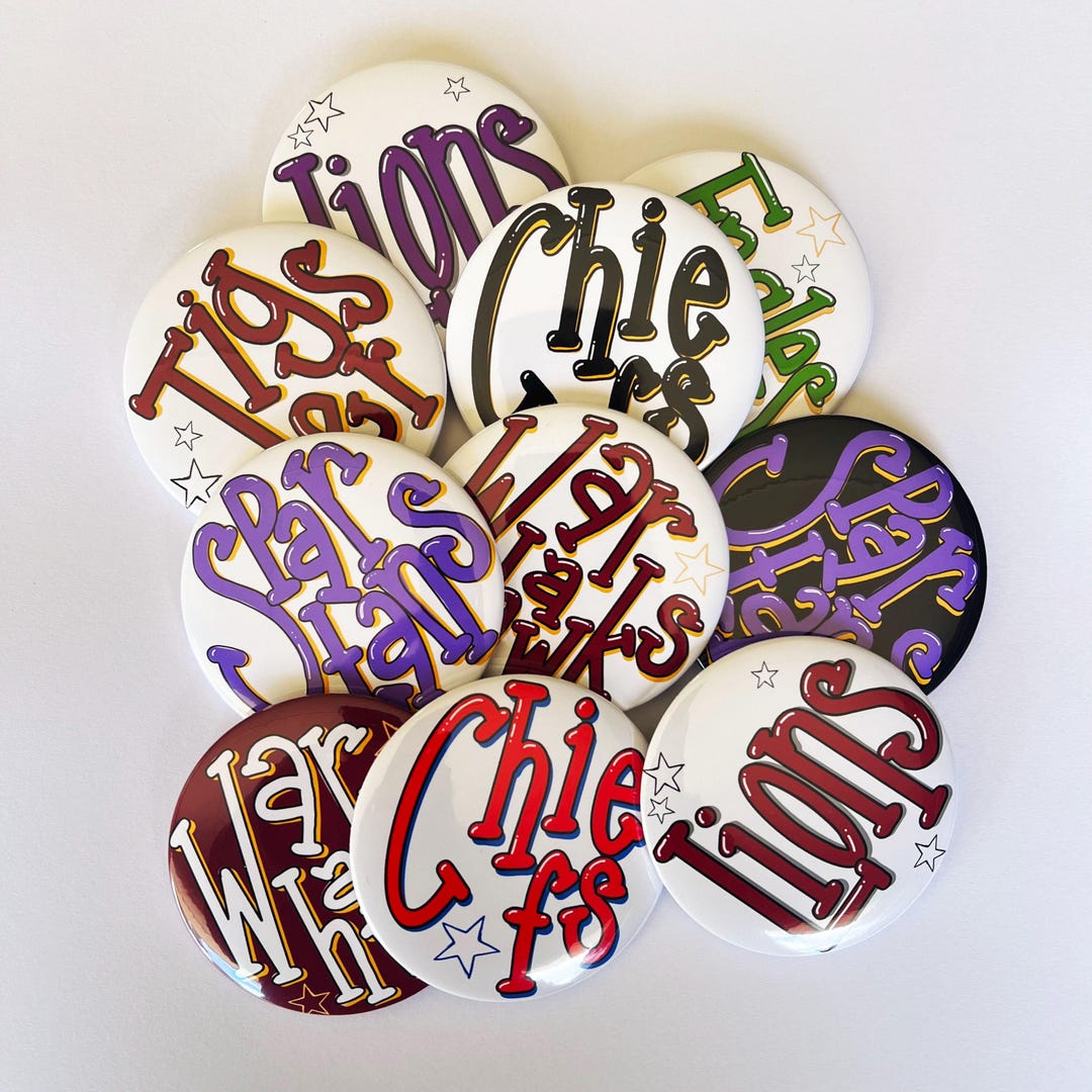 Spirit Buttons | Mascot | Custom - Etsy