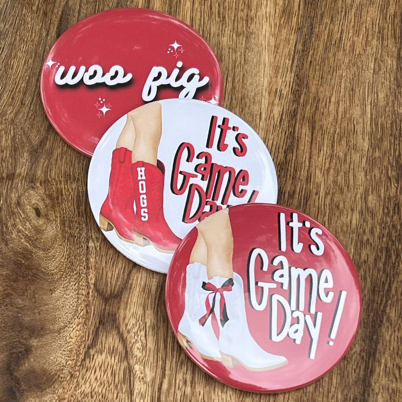 Custom Game Day Buttons | Game Day Yall | Football Button | Red and ...