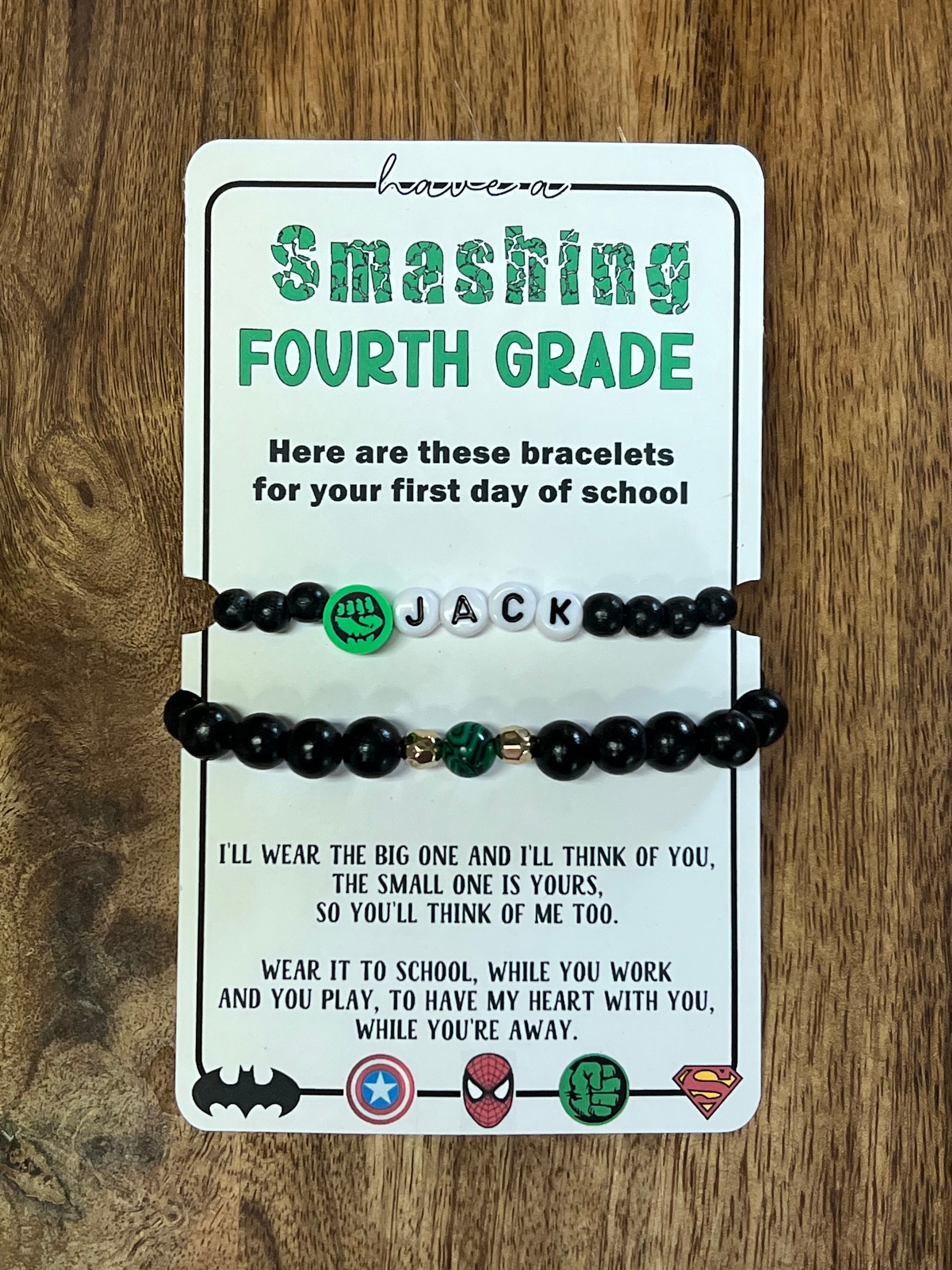 First Day of School Bracelet Sets for Boys Fun First Day of School - Etsy