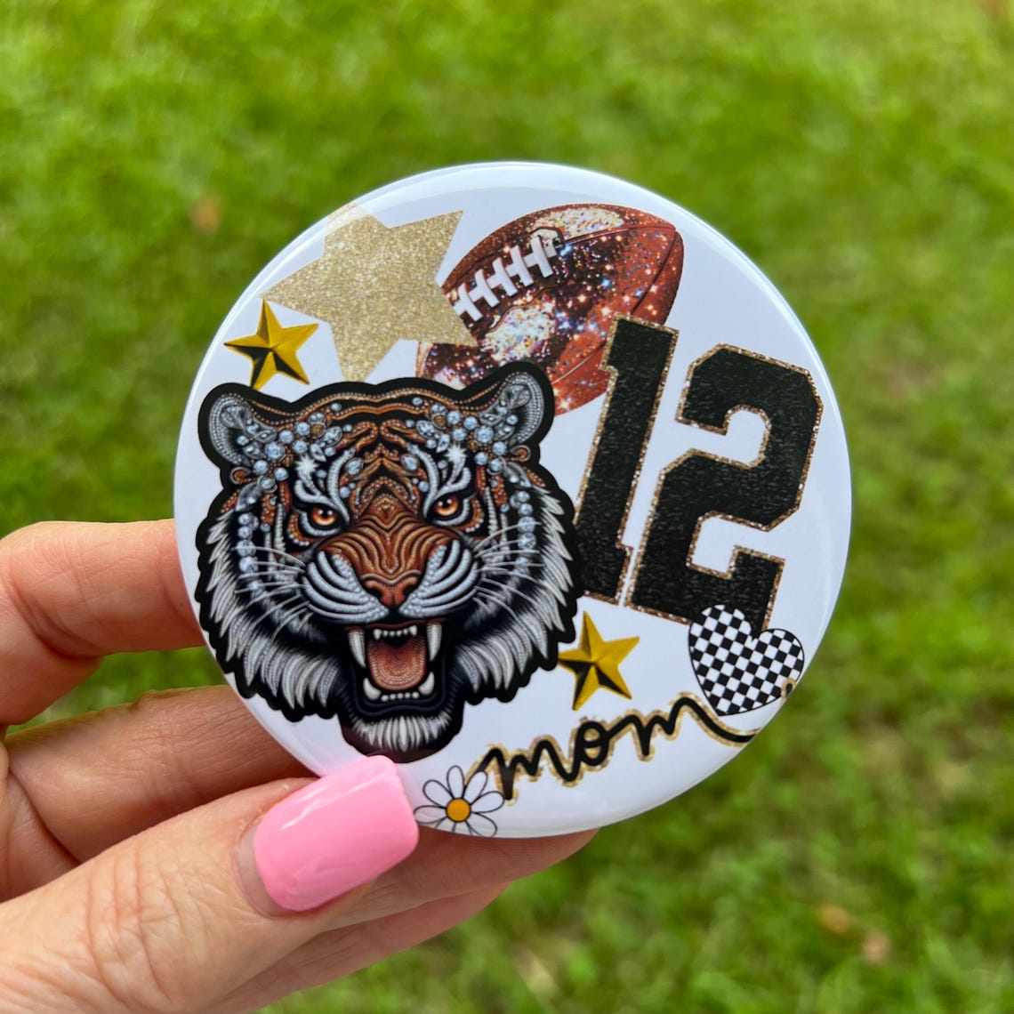 Football Button Pinback Tigers Custom Senior - Etsy