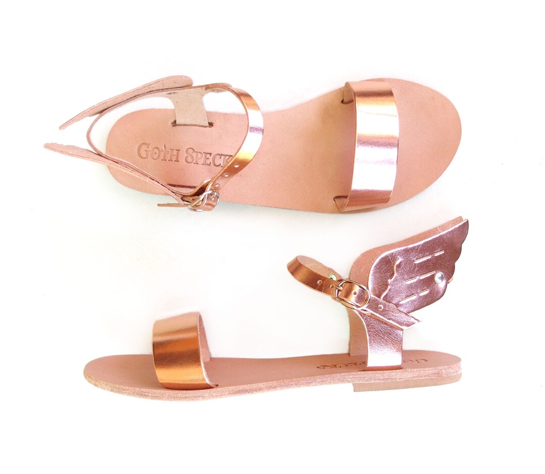 Women’s Strap Sandals With Wings Greek Mythology Sandals Flat Wedding ...