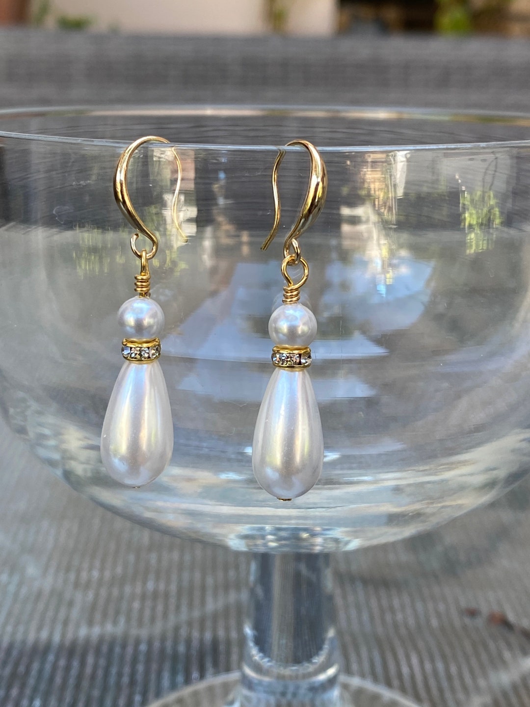 Teardrop Pearl Earrings, Regency Reproduction Earrings, Medieval ...