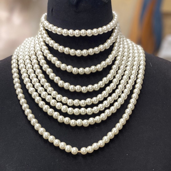Multi Strand Pearl Necklace - Etsy