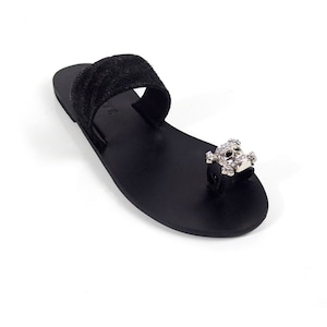 Toe Ring Sandals, Skull Sandals, Leather Sandals, Women's Toe Ring ...