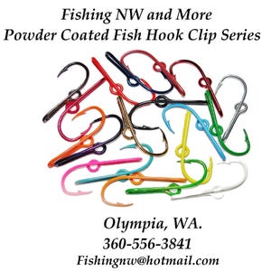 Hunter / Safety Orange Colored Fish Hook Hat Clip / Pin, Tie Clip or ...