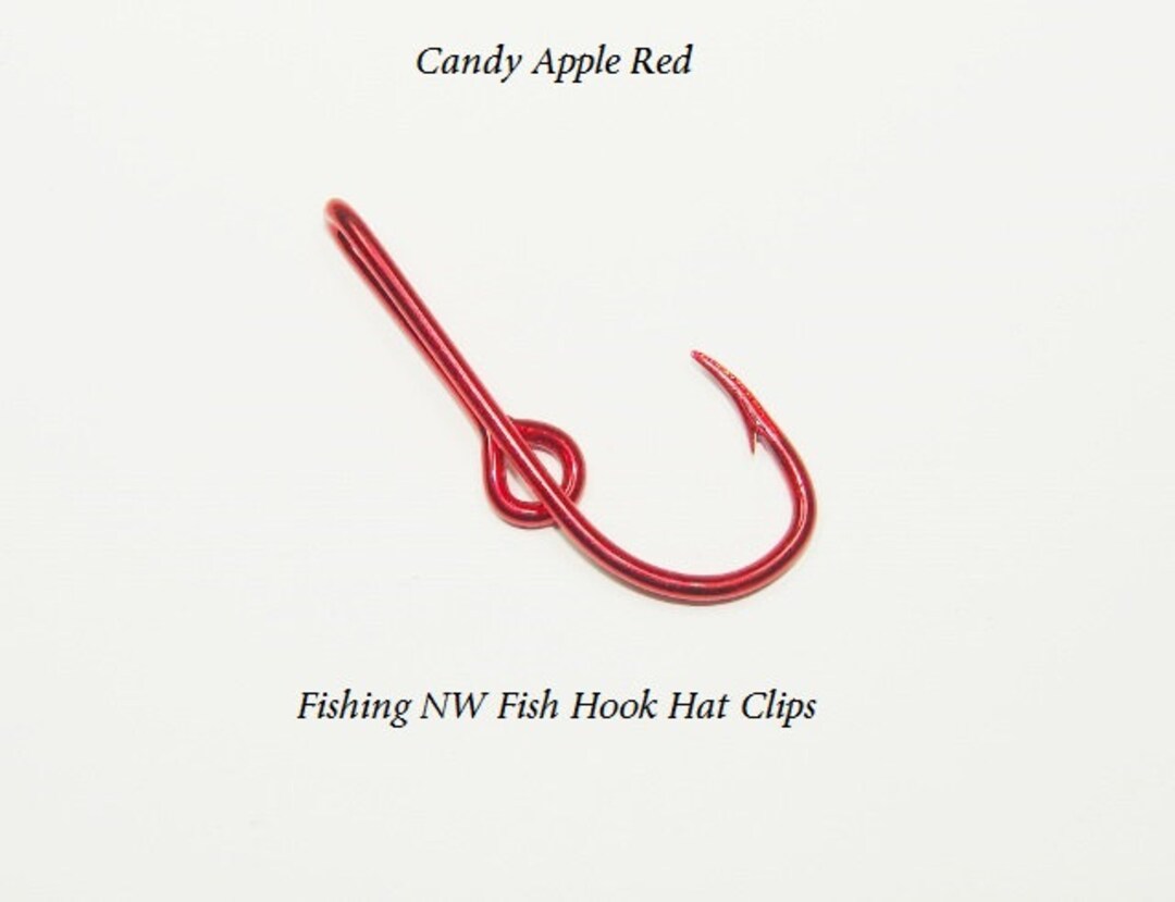 Candy Apple Red Colored Fish Hook Hat Clip / Pin, Tie Clip or Money ...