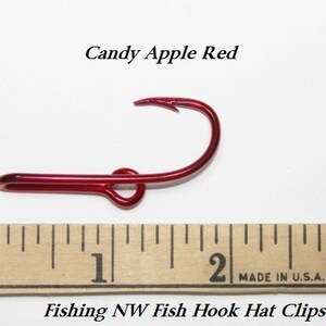 Candy Apple Red Colored Fish Hook Hat Clip / Pin, Tie Clip or Money ...