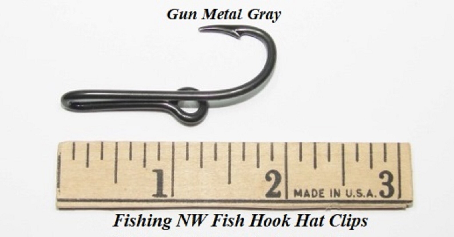 Gun Metal Colored Fish Hook Hat Clip / Pin, Tie Clip or Money Clip - Etsy
