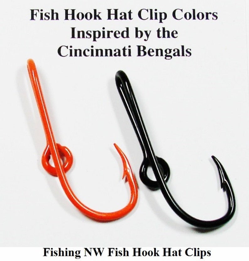 Cincinnati Bengals Inspired Colored Fish Hook Hat Clips / Pins - Etsy