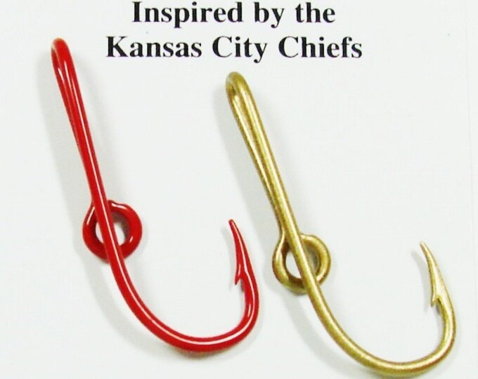 NFL Kansas City Chiefs Inspired Colored Fish Hook Hat Clips / Pins - Etsy