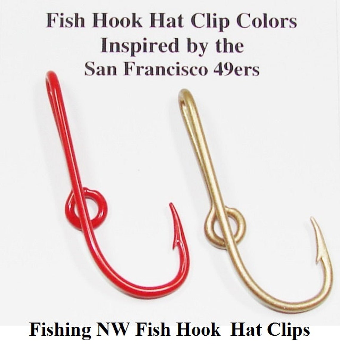 San Francisco 49ers Inspired Colored Fish Hook Hat Clips / - Etsy