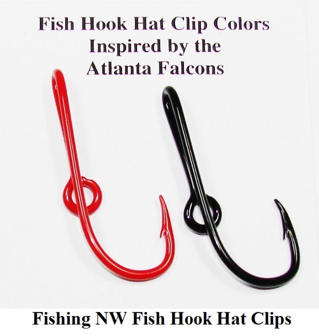 Atlanta Falcons Inspired Colored Fish Hook Hat Clips / Pins - Etsy