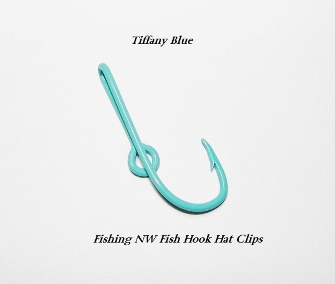 Inspired Tiffany Blue Colored Fish Hook Hat Clip / Pin, Tie Clip or ...