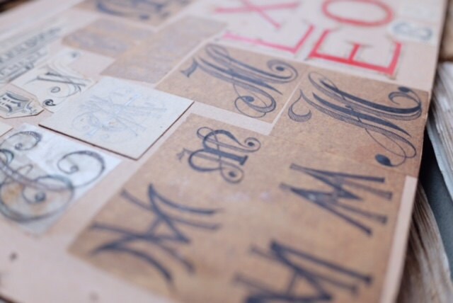 Digital Download Set of 4 French Antique Scrapbook Calligraphy Typeface ...