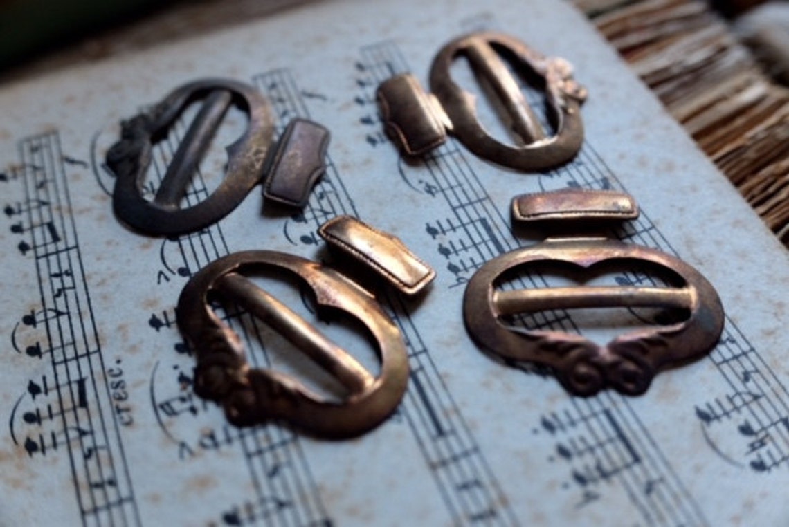 Pair of Antique Art Deco Brass Corset / Suspender Buckle, Jewellery ...