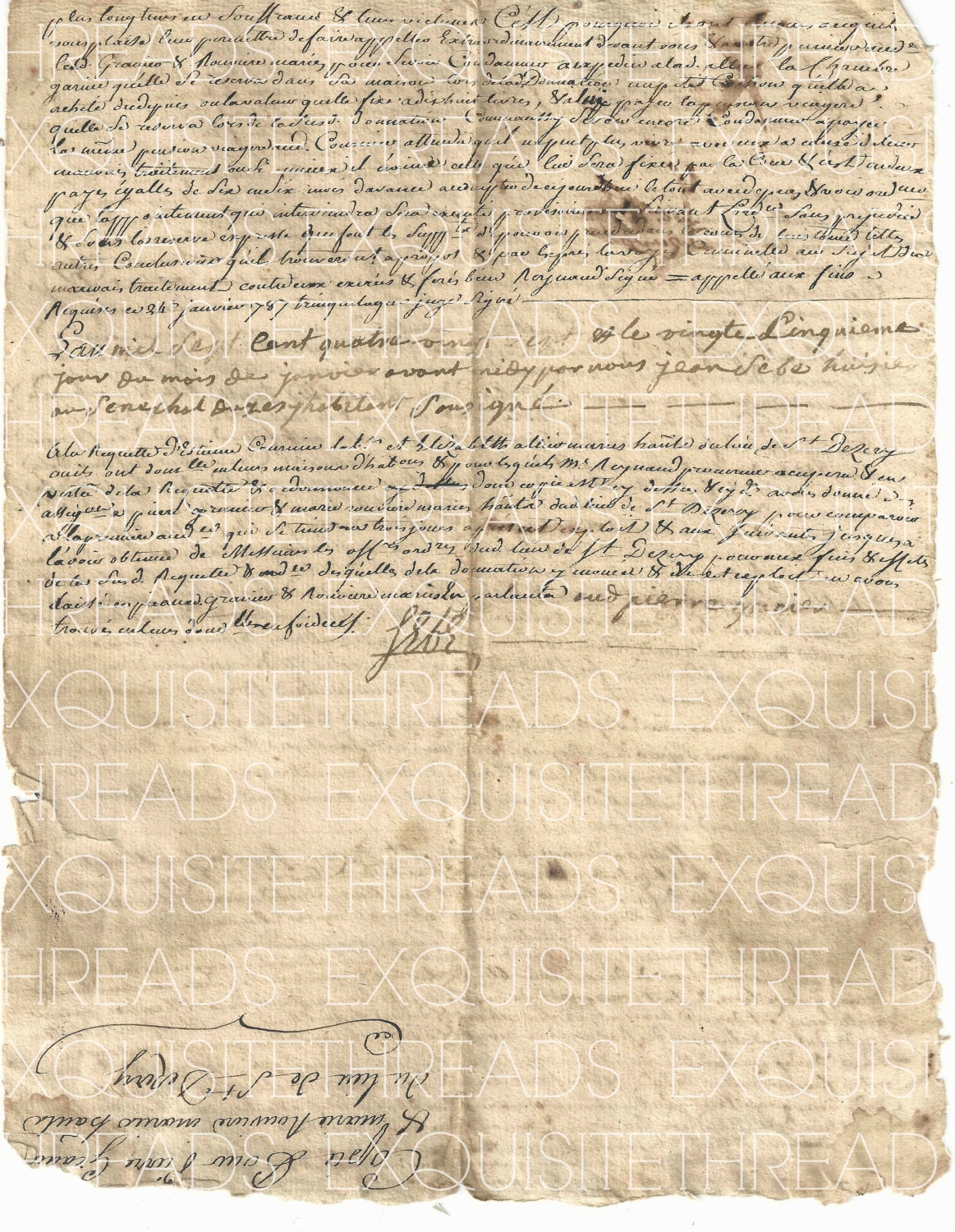 Digital Download Set Four French Antique 17th Century Vellum ...