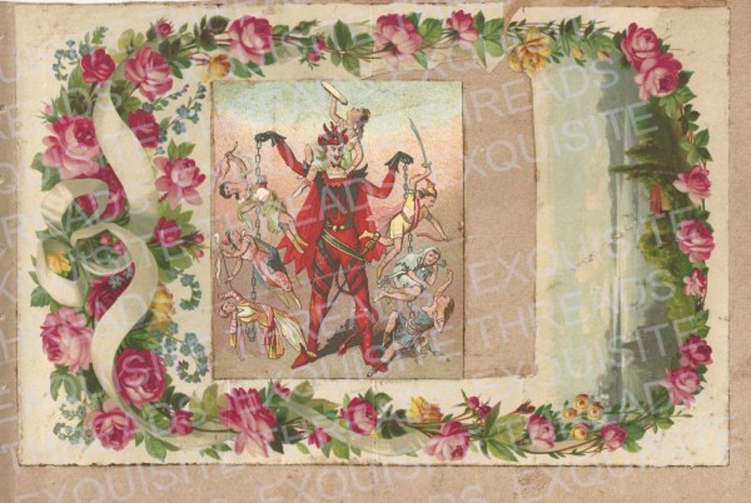 Digital Download French Antique Scrapbook Illustration Floral Frame 7 ...