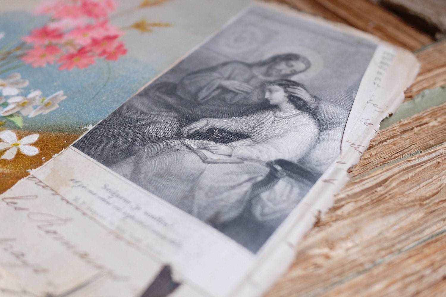 Digital Download French Antique Scrapbook 1800s Wild Flower Bird, Holy ...