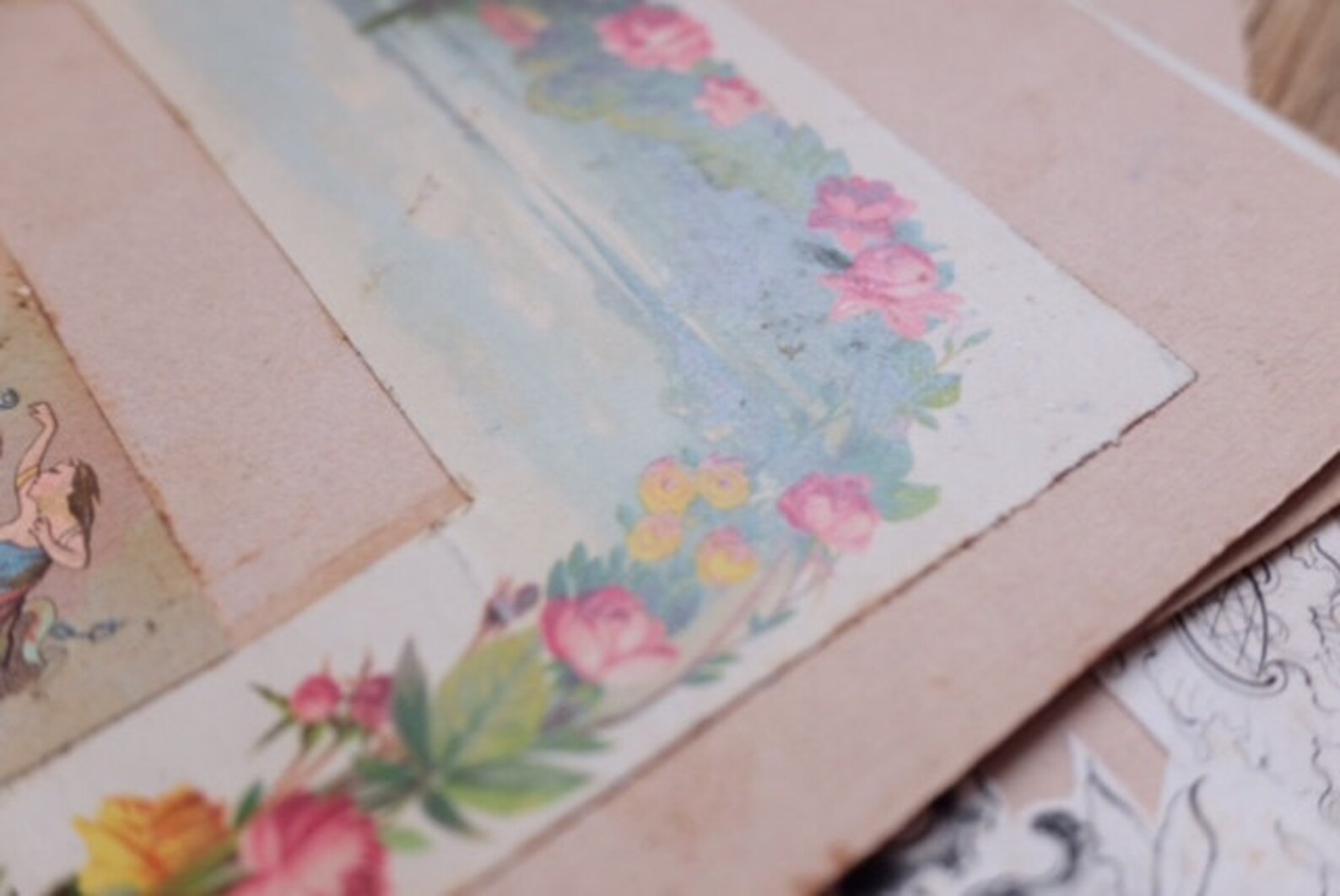 Digital Download French Antique Scrapbook Illustration Floral Frame 7 ...