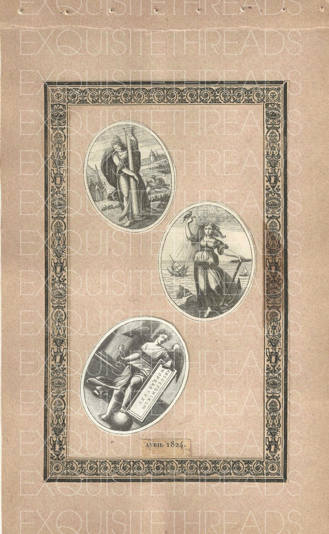 Digital Download French Antique Scrapbook 1800s Sculpture Engraving ...