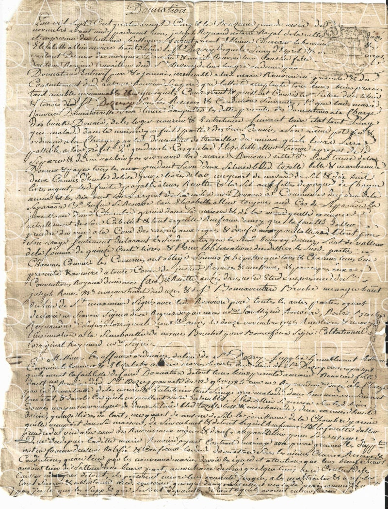 Digital Download Set Four French Antique 17th Century Vellum ...