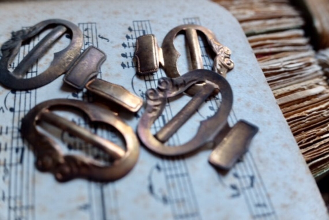 Pair of Antique Art Deco Brass Corset / Suspender Buckle, Jewellery ...