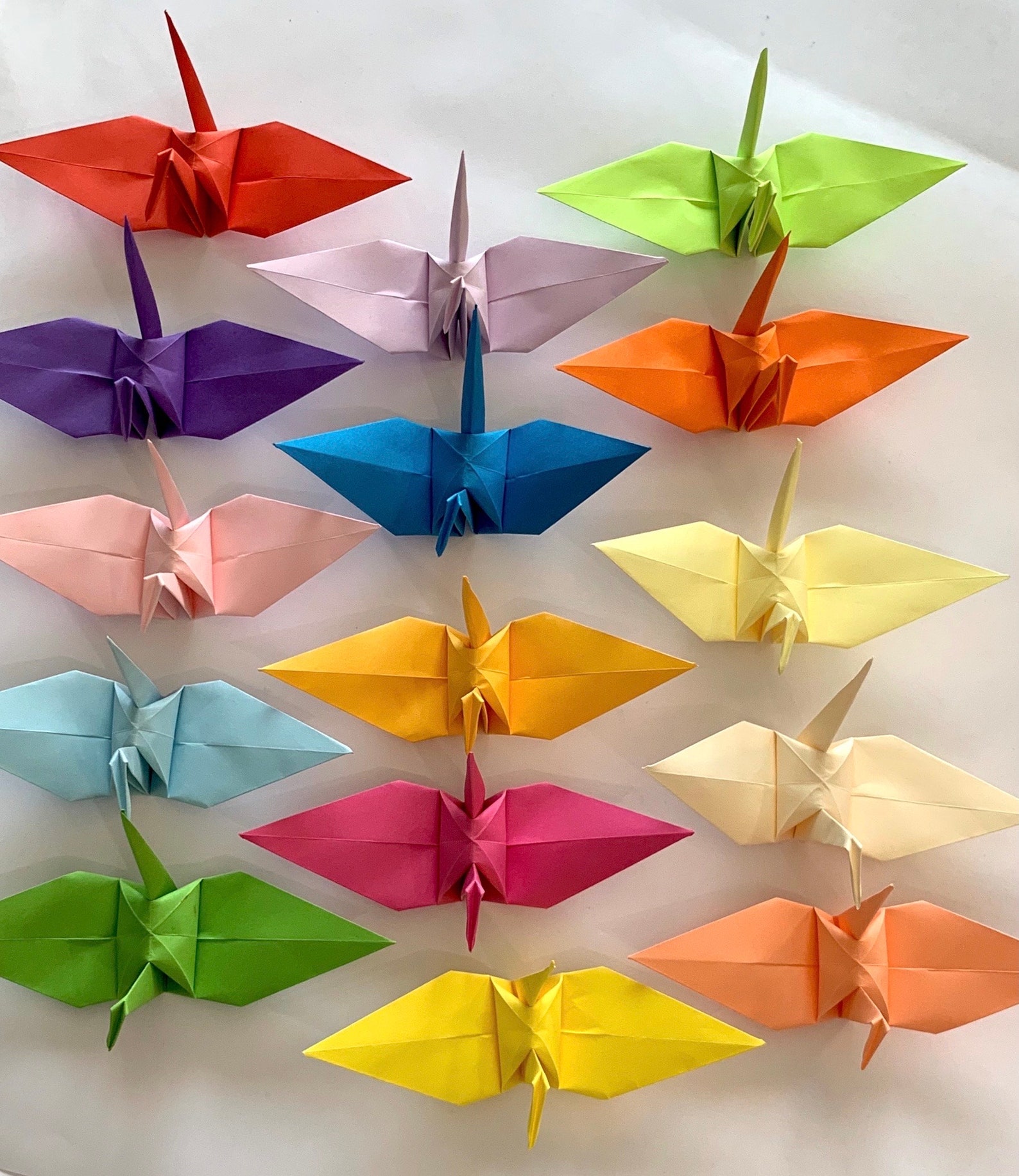 Lot of 150 Large Japanese Cranes, Handmade Origami Cranes, Place Mark ...