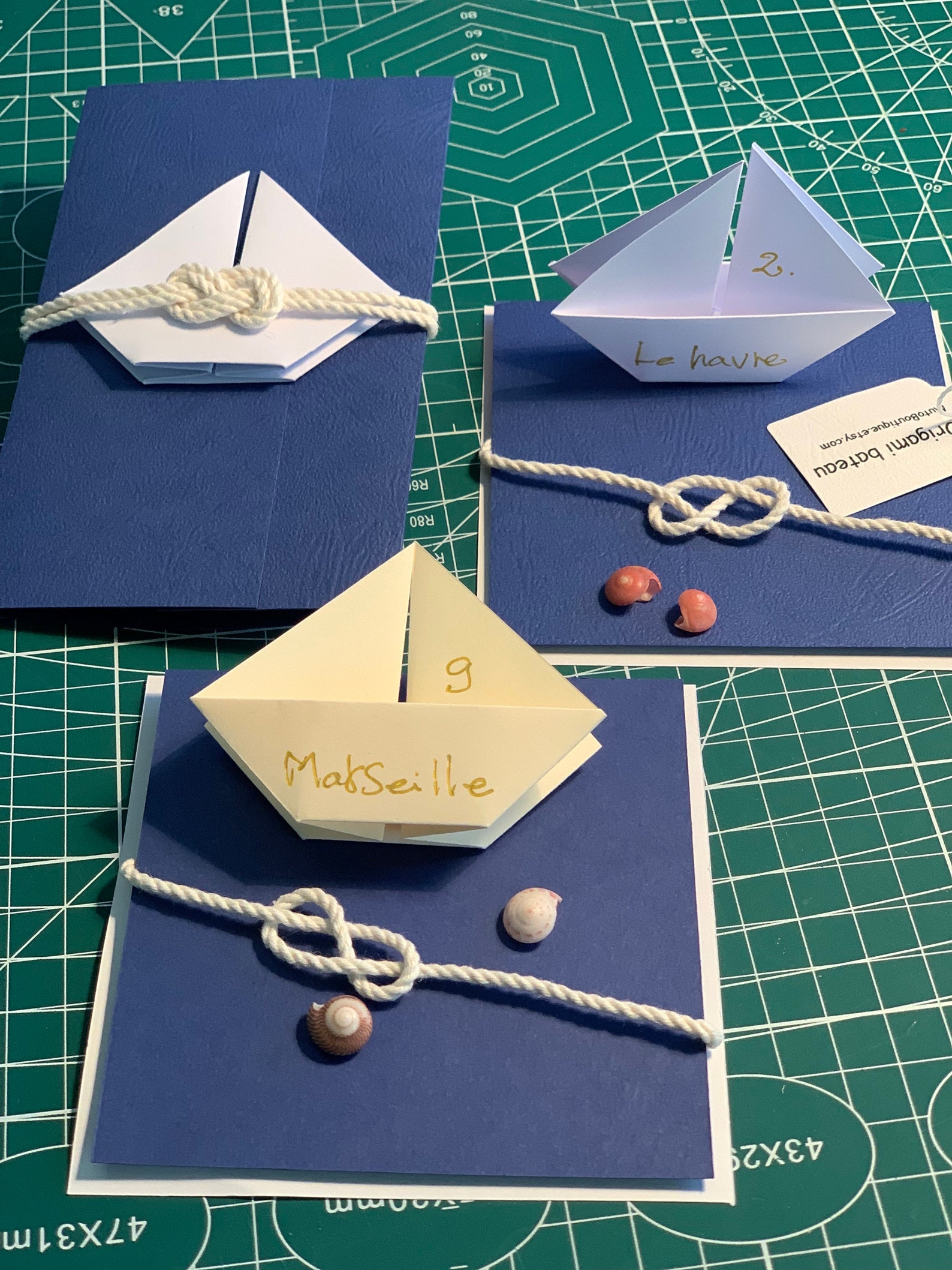 12 Mini Wedding Place Cards, Invitation Design, Mini Sailboats, Origami ...