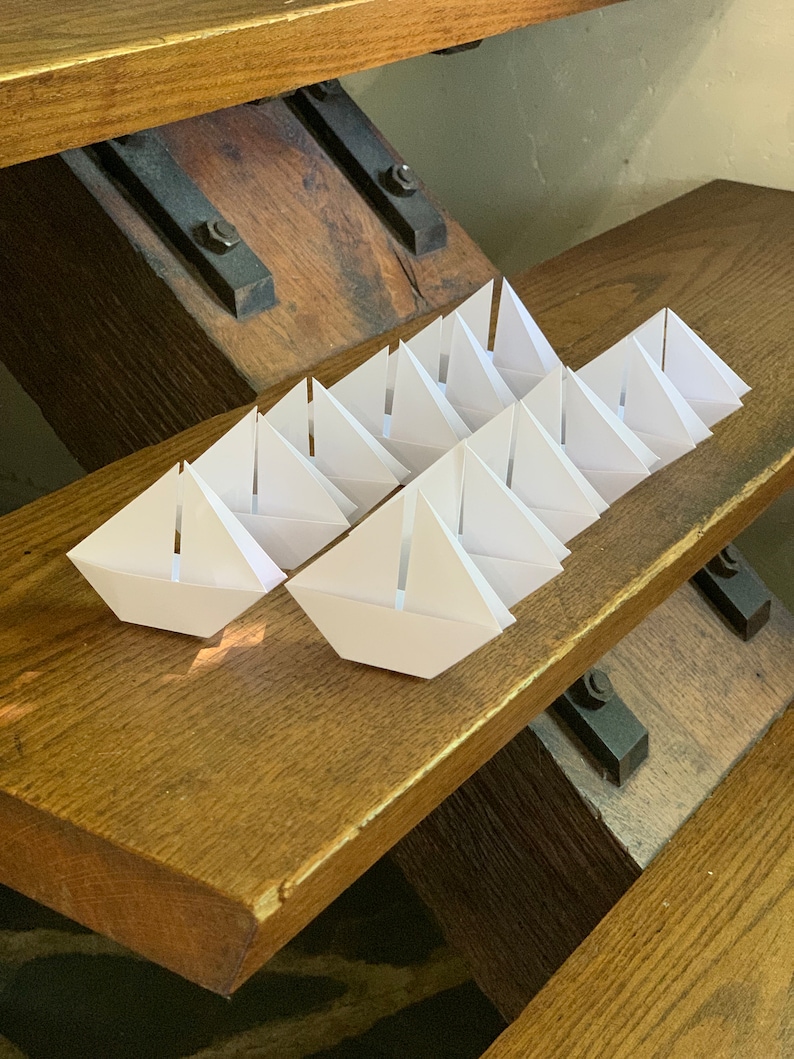 12 Mini Wedding Place Cards, Invitation Design, Mini Sailboats, Origami ...