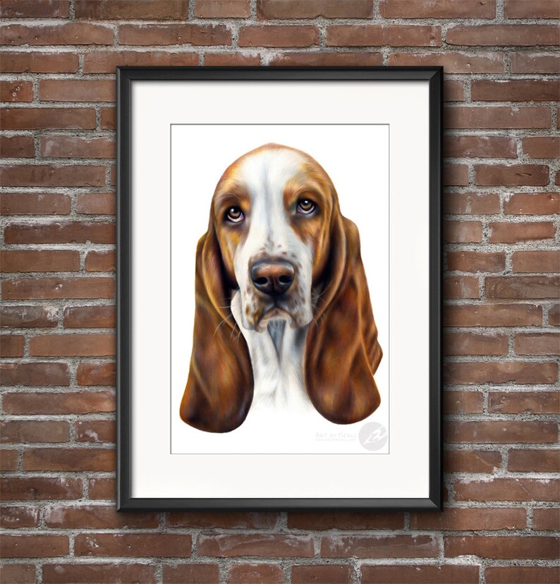 Basset Hound colored pencil drawing ORIGINAL Art by Kerli | Etsy