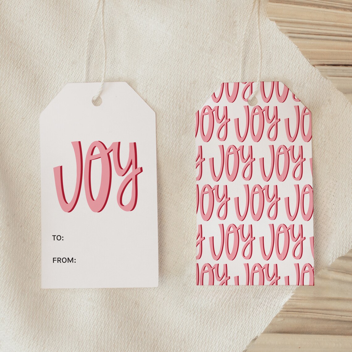 Hand Lettered Joy Gift Tags: Holiday Wrapping, Set of 8 - Etsy