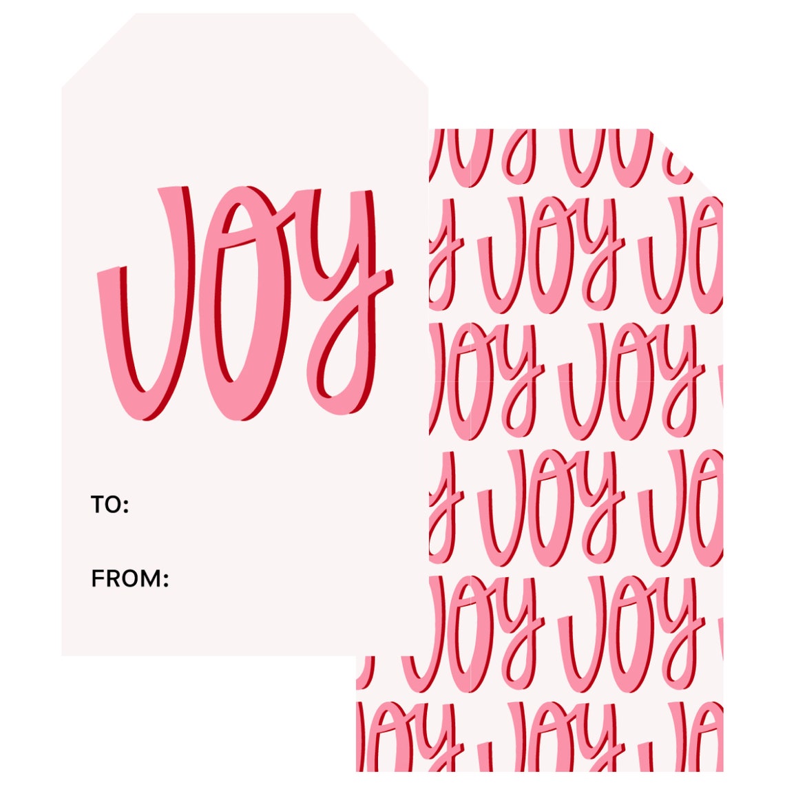 Hand Lettered Joy Gift Tags: Holiday Wrapping, Set of 8 - Etsy