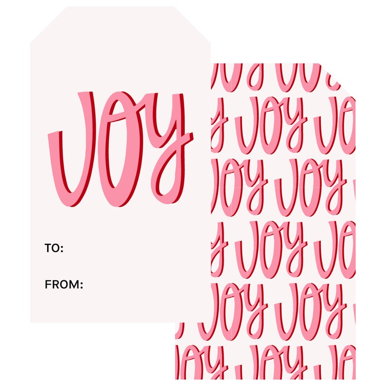 Hand Lettered Joy Gift Tags: Holiday Wrapping, Set of 8 - Etsy