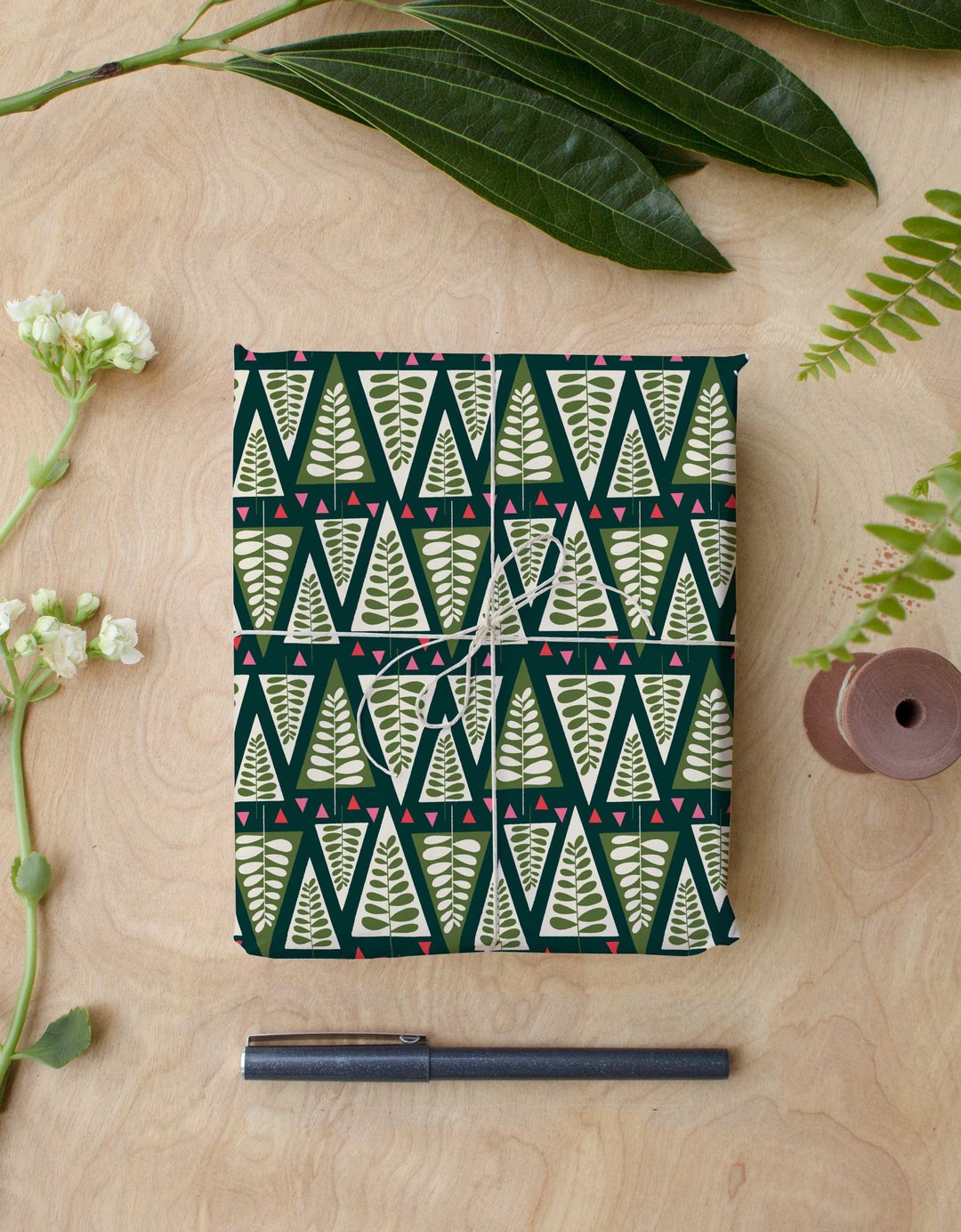 Deep Forest Wrapping Paper | Tree Farm Wrap | Gift Wrap | Green ...