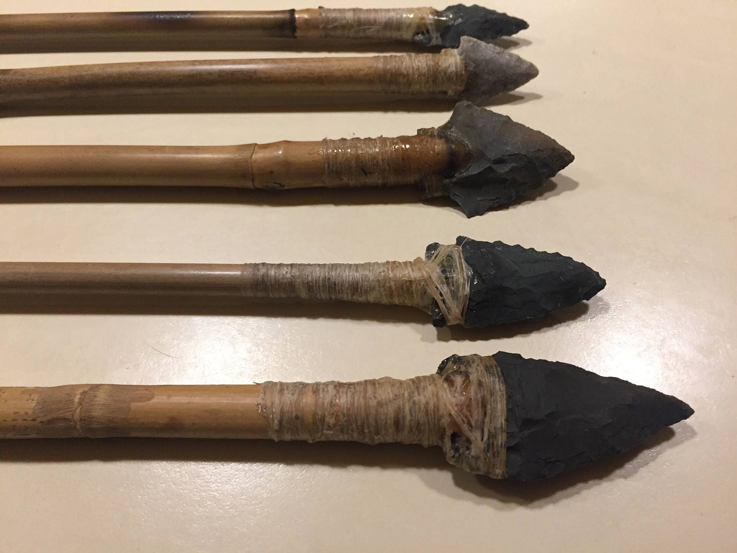 Set of Seven Primitive Arrows, Bow Hunting Arrows, Archery Arrows ...