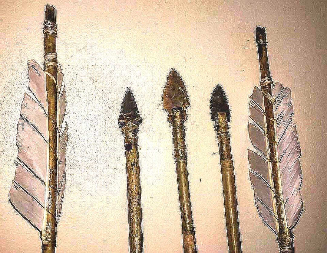 Set of Seven Primitive Arrows, Bow Hunting Arrows, Archery Arrows ...