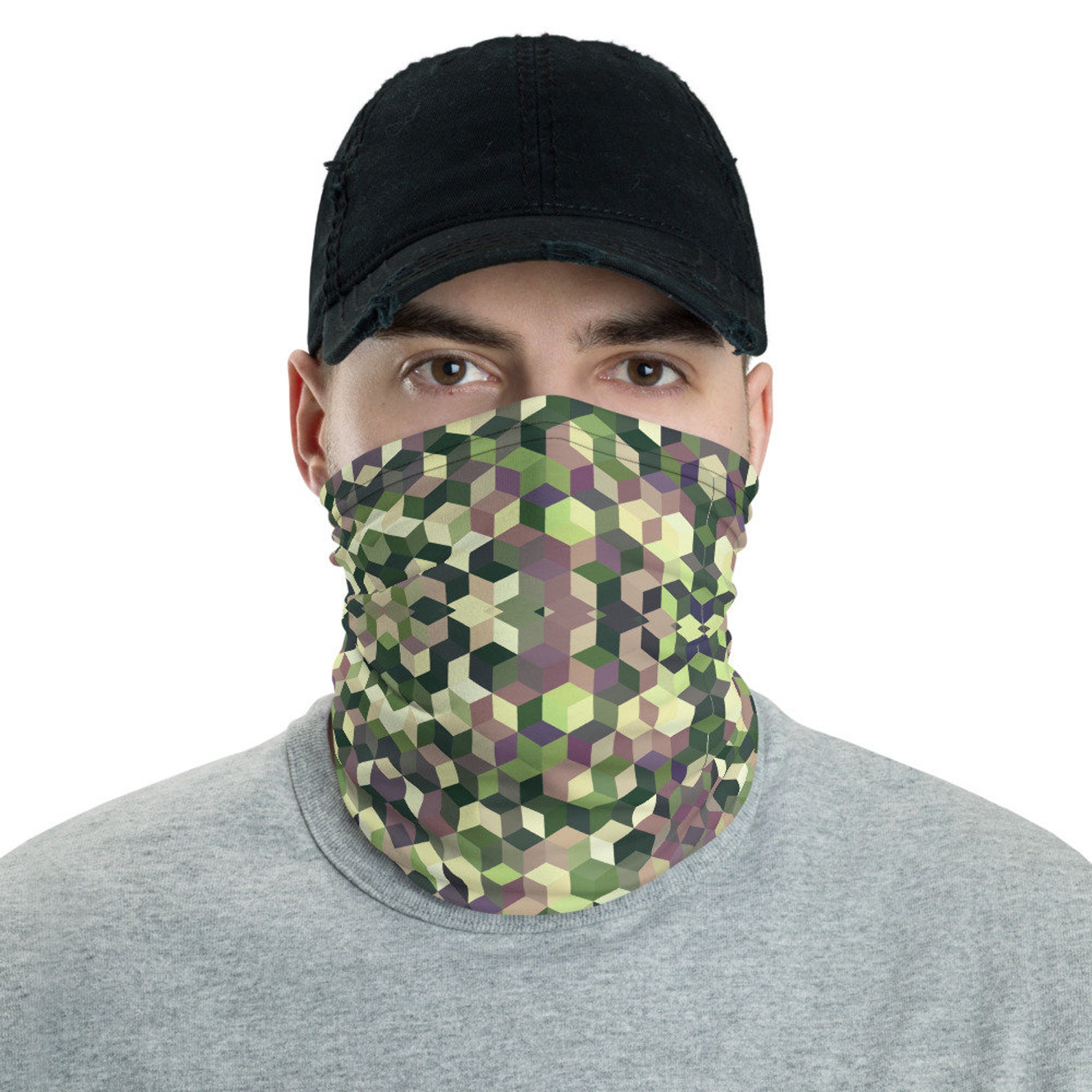 Digital Camo Face Mask, Mask Cover, Neck Gaiter, Facial Recognition ...